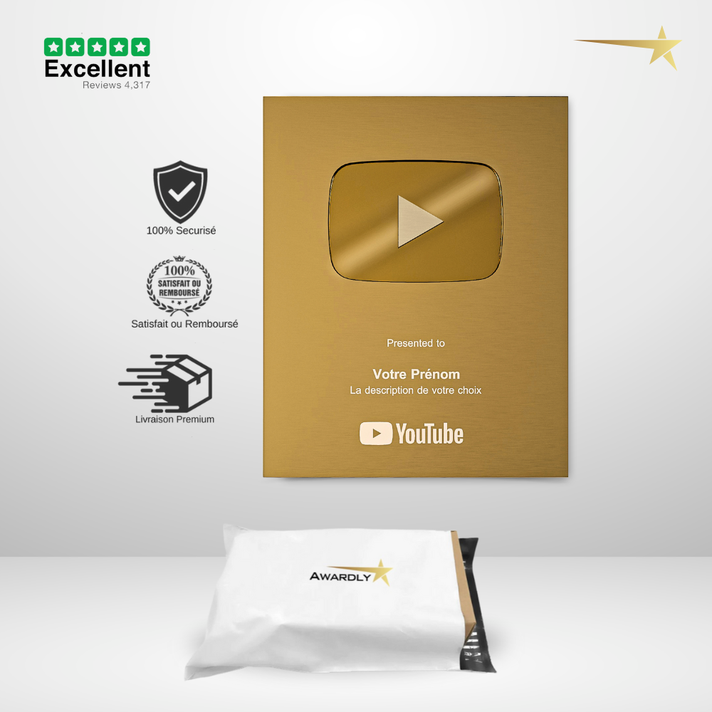 Trophée YouTube personnalisable – Awardly